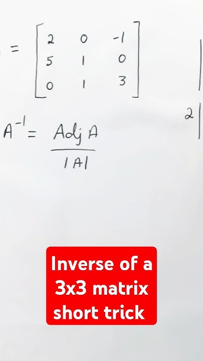 Inverse of a 3x3 Matrix in one minute short trick🤟🔥 - YouTube