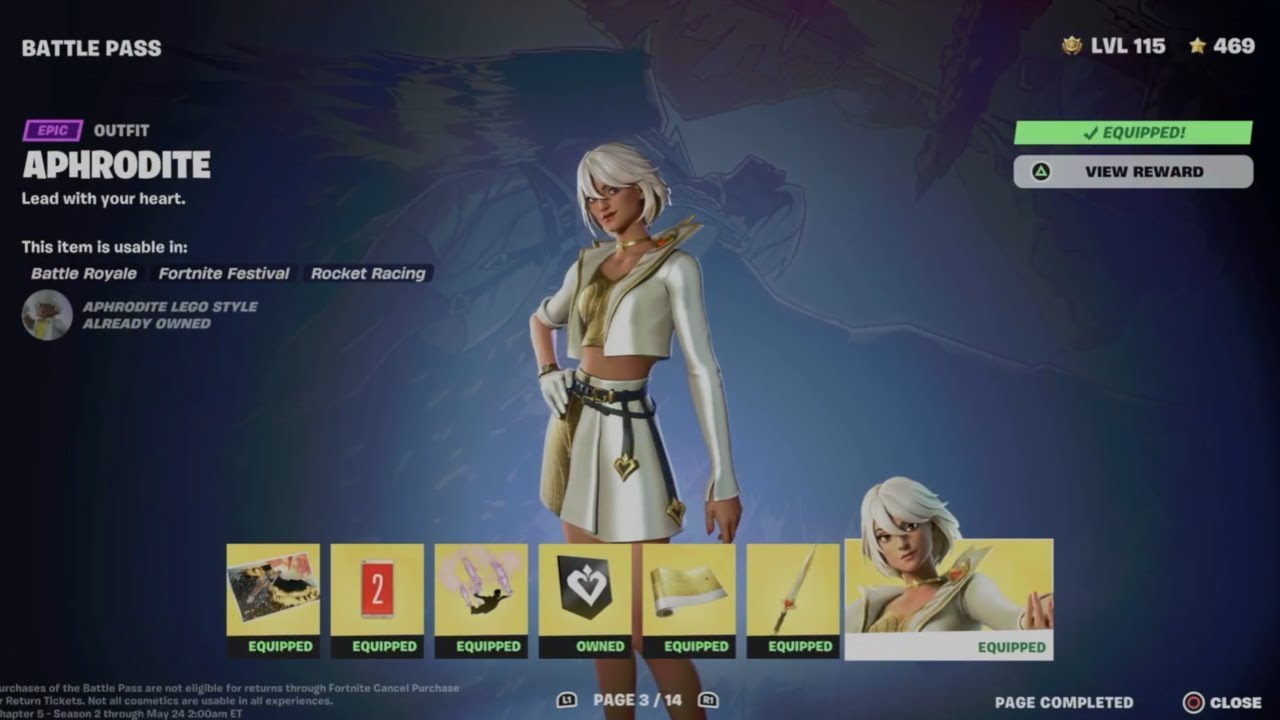 How to Unlock Aphrodite Skin in Fortnite | Battle Pass Rewards Page 3 ...
