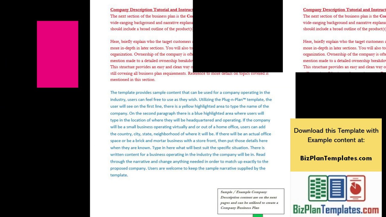 Business Plan Company Description - Section - YouTube