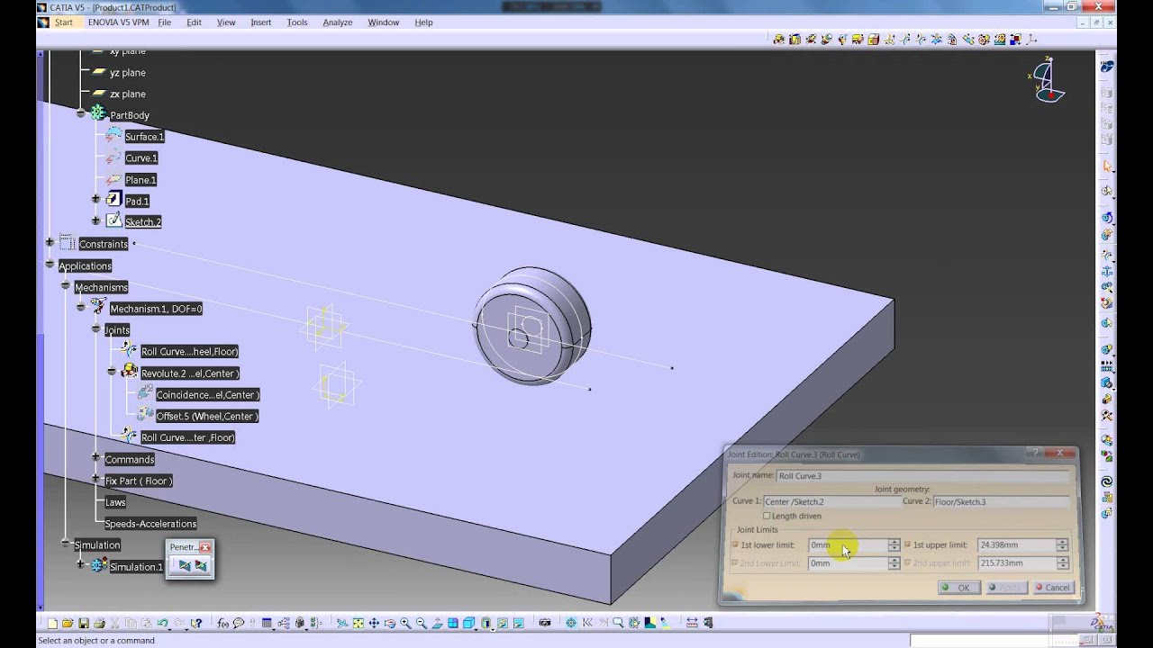 Catia V5 - Simulation Wheel - YouTube
