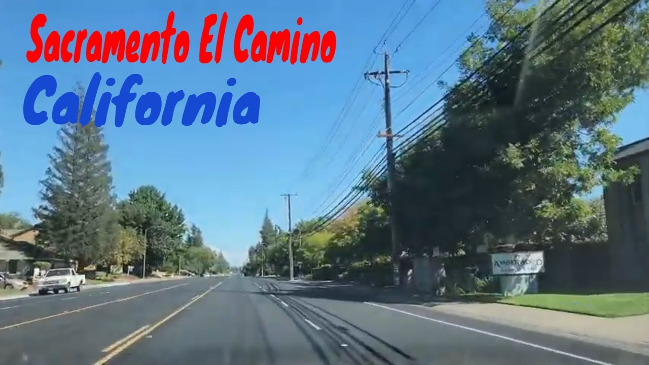 Driving El Camino Ave Sacramento California USA in A sunny day ...