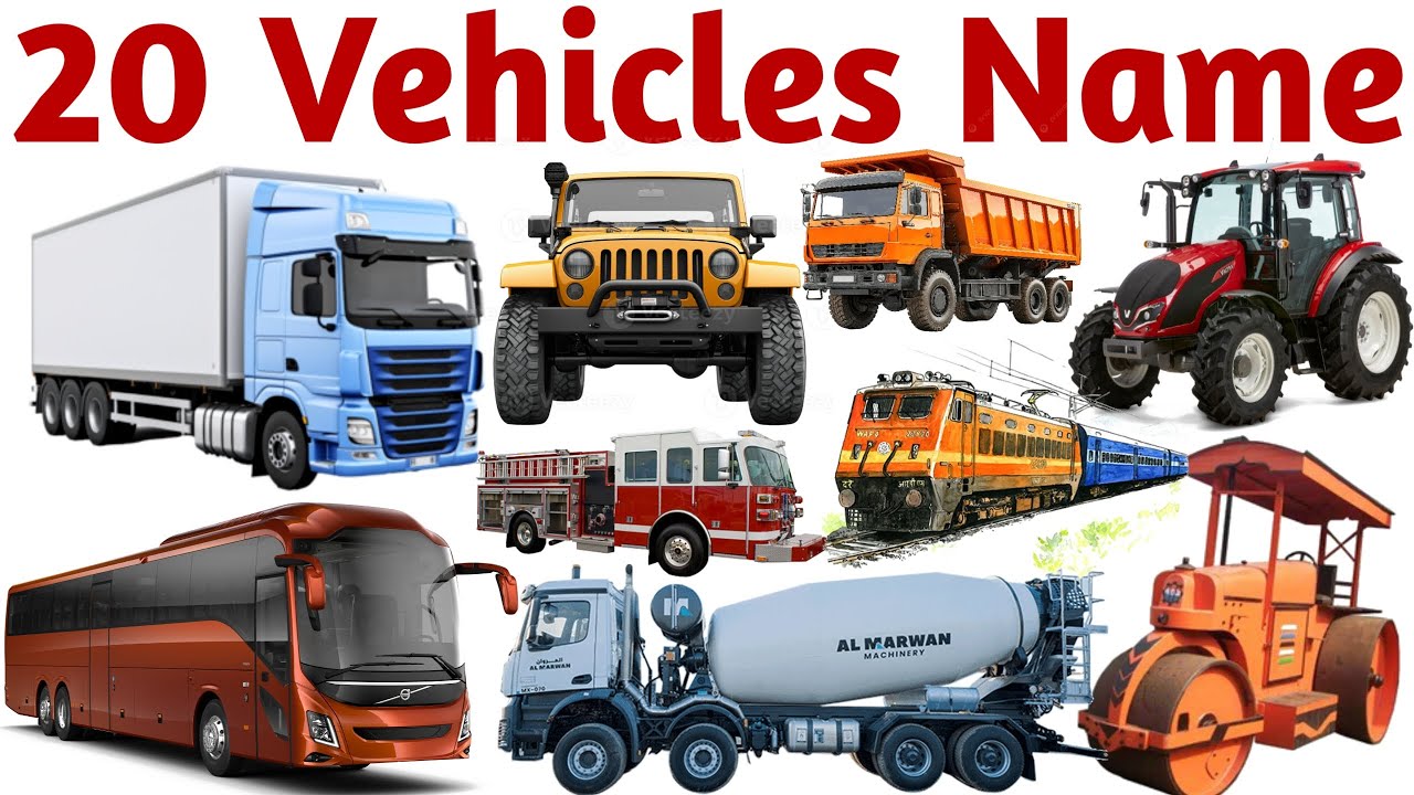 Vehicles Name for Kids | Learn Transport Vehicles for Toddlers and ...