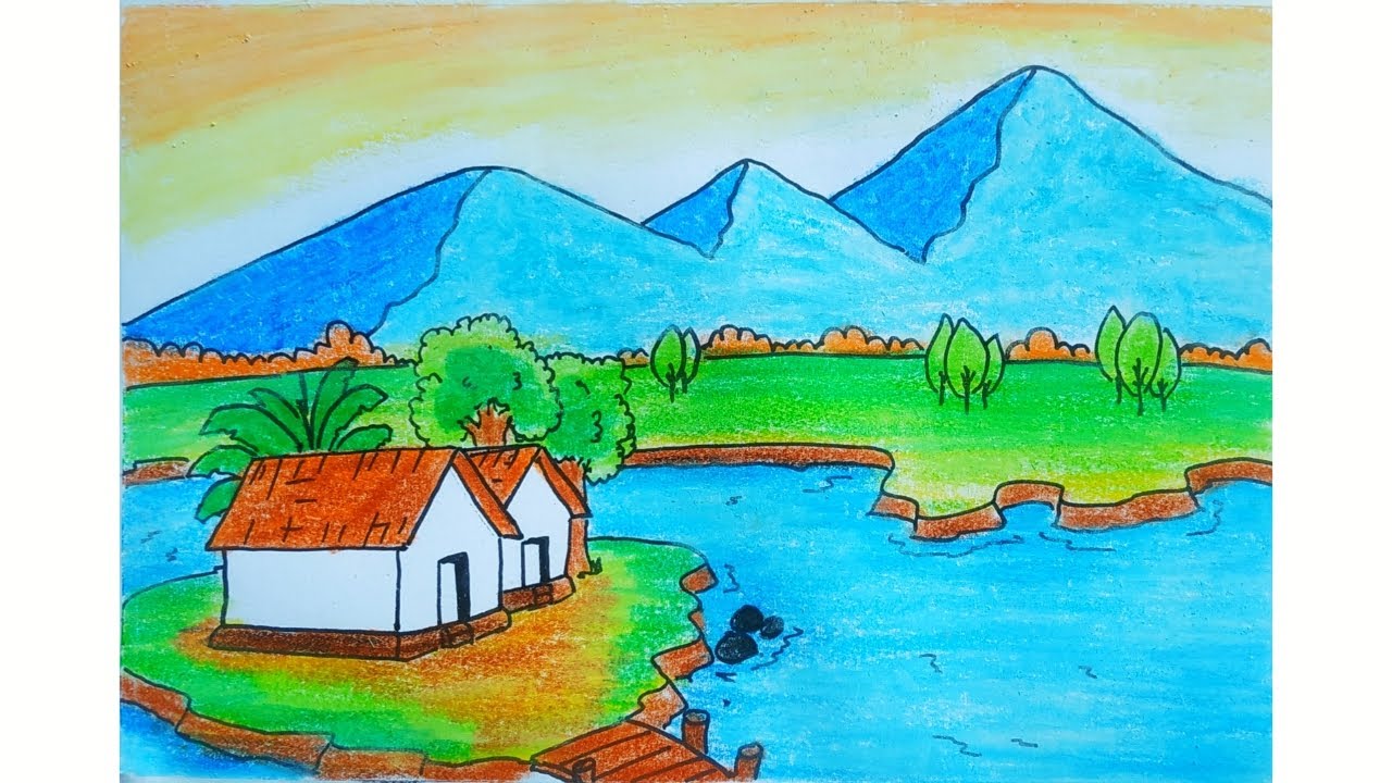 WOW‼️ CARA MENGGAMBAR PEMANDANGAN YANG INDAH ‼️ | HOW TO DRAW SCENERY ...