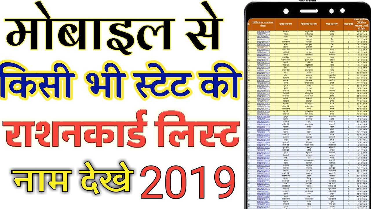 राशनकार्ड लिस्ट 2019 में अपना नाम कैसे देखे । New Rashan Card list ...