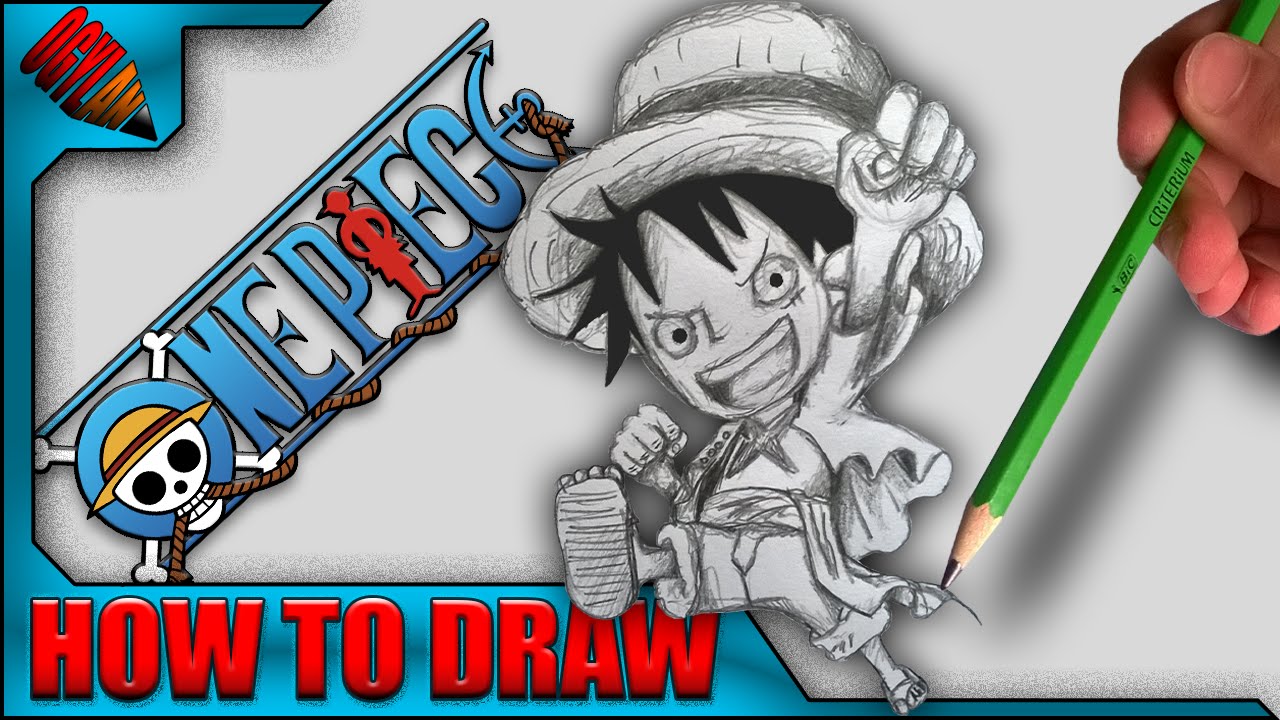 Speed drawing | How to draw a little Monkey D. Luffy from One Piece ...