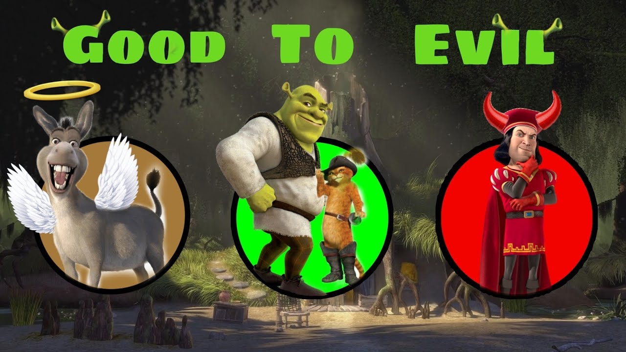 Shrek Characters Good To Evil!😇😈💚🤎🧅🫏👸😼👢🗡 - YouTube