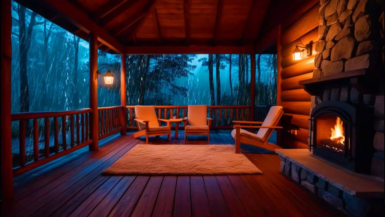 Cozy Rain on Lakeside Ambient with Gentle Rain falling and Relaxing ...