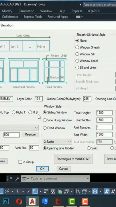 YQ arch plugin autocad tutorial-Automatic window in autocad#autocad #yqarch #ytshorts - YouTube