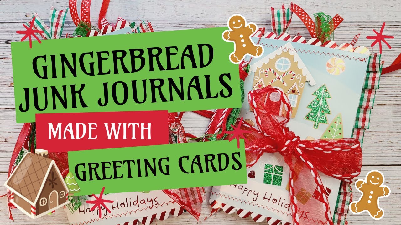 Gingerbread House Junk Journals: Made With Greeting Cards - YouTube