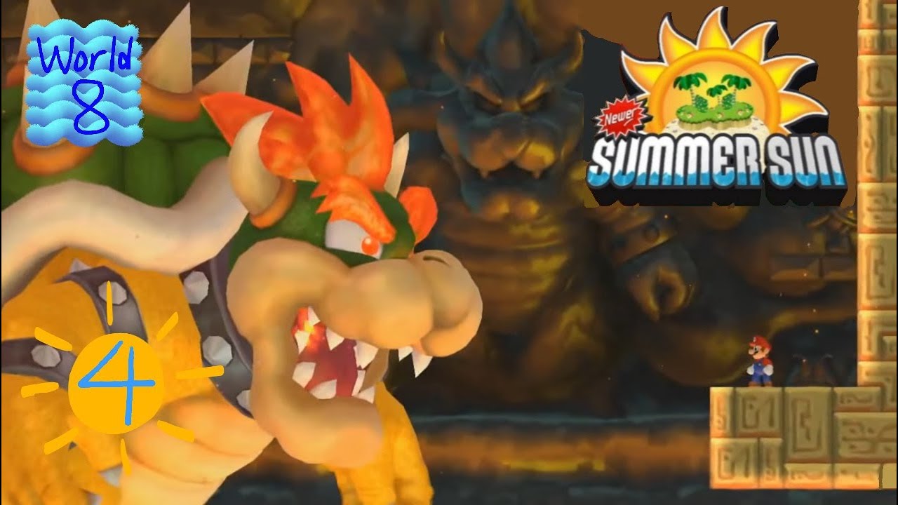 Newer Super Mario Bros. Summer Sun (#4) World 8 Complete! - YouTube