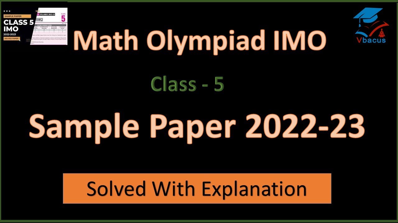 #vbacus IMO class 5 | Sample Paper 2022-23 I Grade 5 sample paper ...