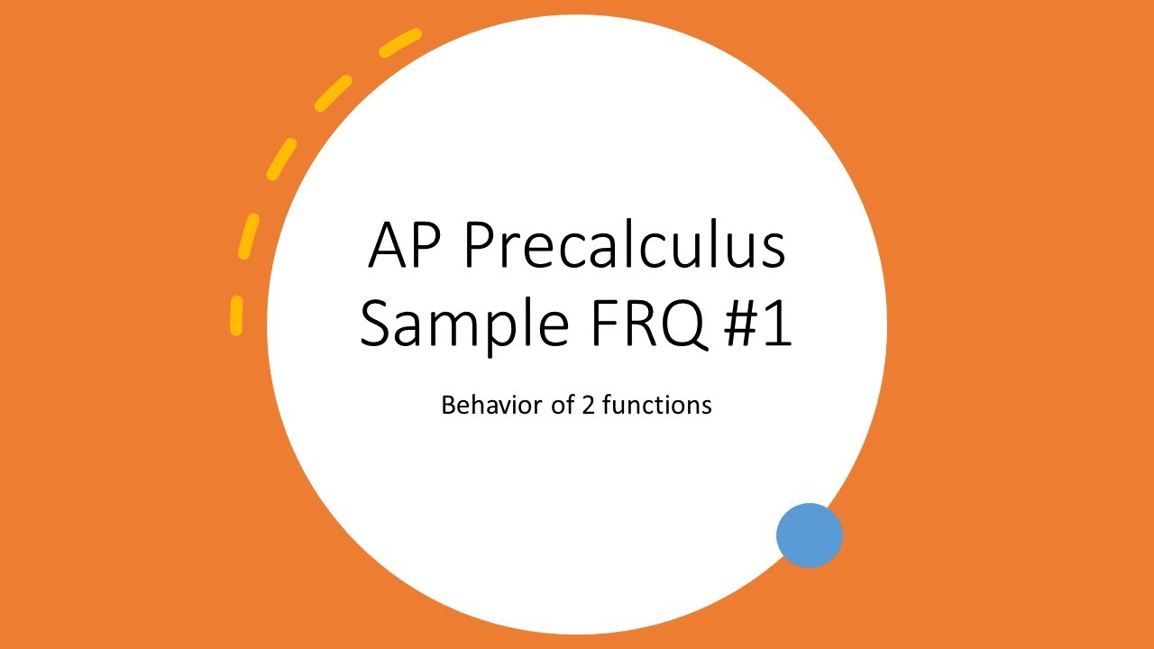 [AP Precalculus] Sample FRQ 1 - YouTube