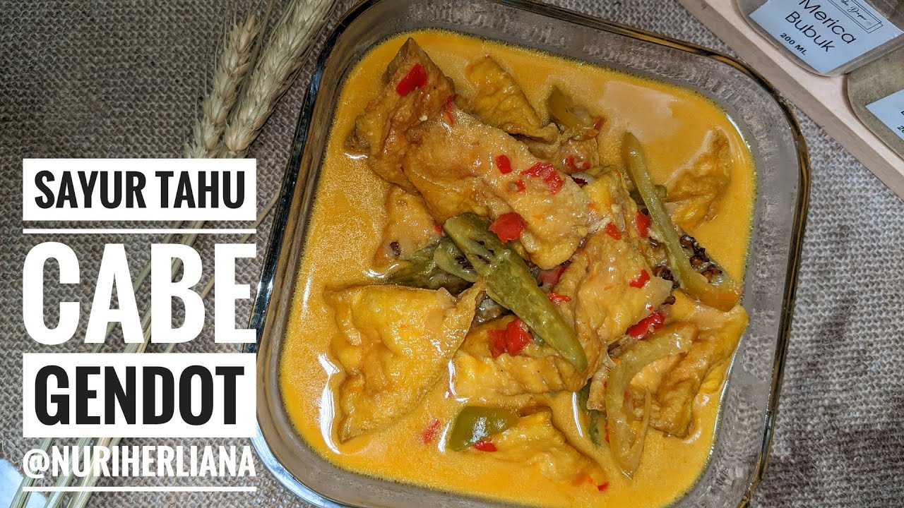 Resep Sayur Tahu Cabe Gendot - YouTube