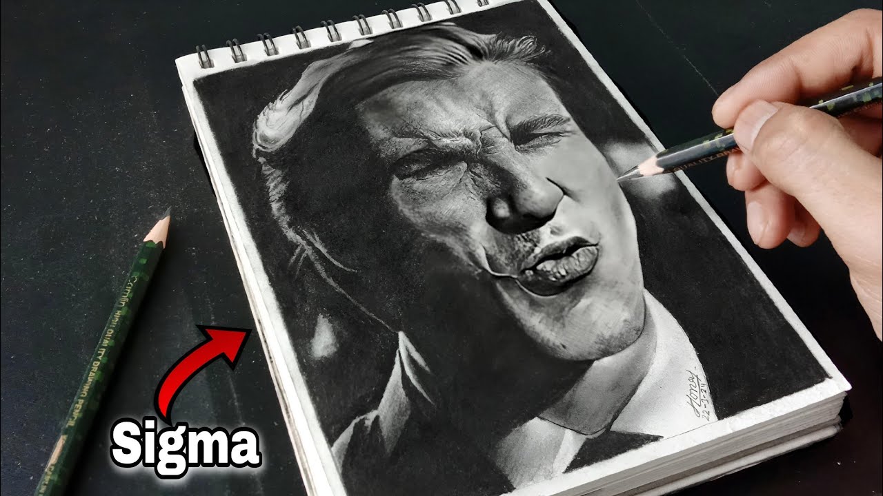 SIGMA Male Hyper Realistic Pencil Sketch Drawing - Honey Art Studio ...