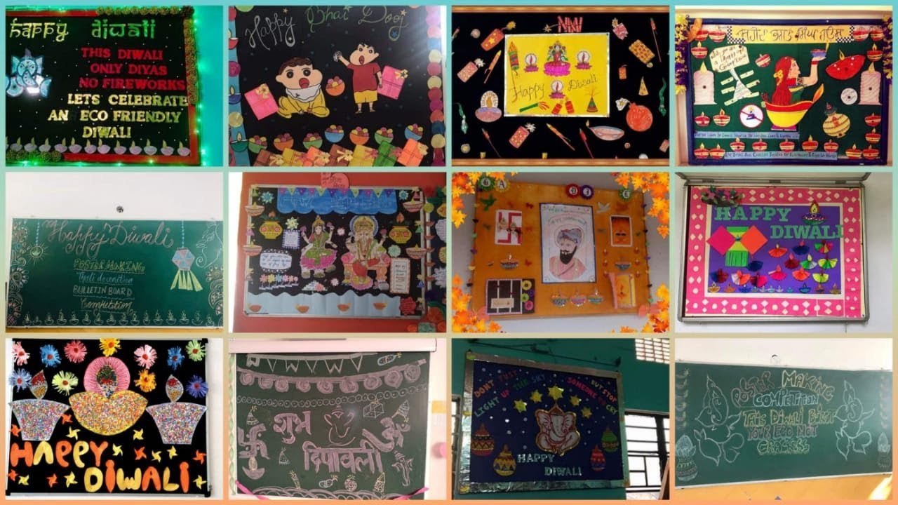 Diwali Bulletin Board ideas | Diwali Display Board Idea | Diwali School ...