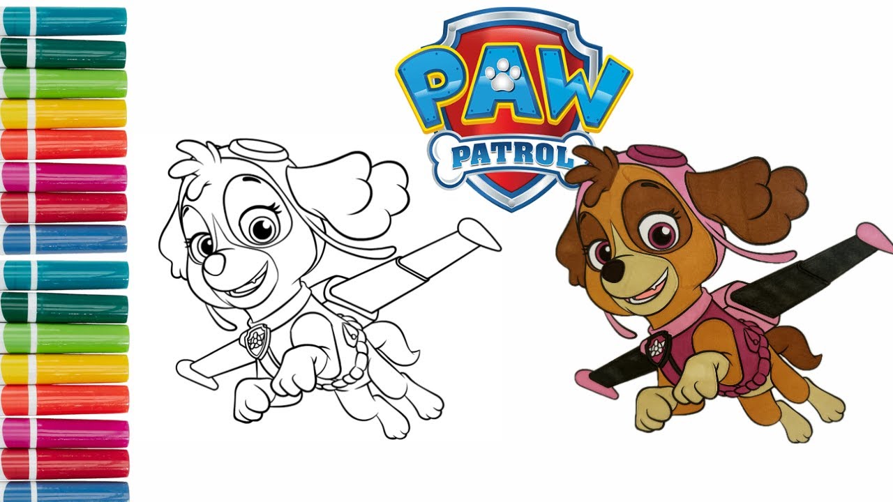 COLORING Skye FROM Paw Patrol | New Coloring Page 🖍️🐾 - YouTube