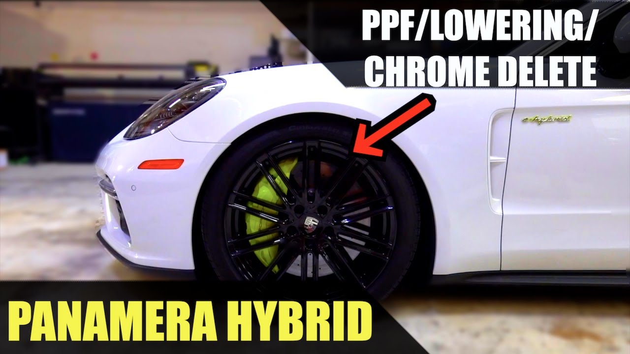 Porsche Panamera Hybrid : Chrome Delete, Clearbra, and Lowering Links ...