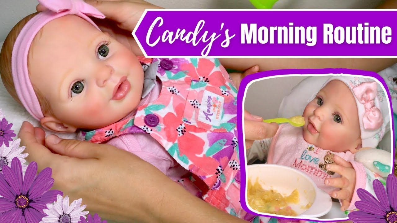 Reborn Baby Morning Routine With Baby Candy. Playing, Feeding ...