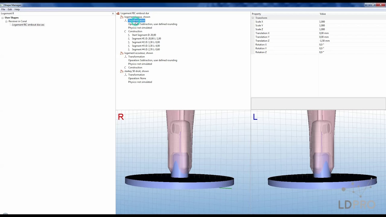 Secret Ear Designer - Modification Shape ajout disque coupe - YouTube