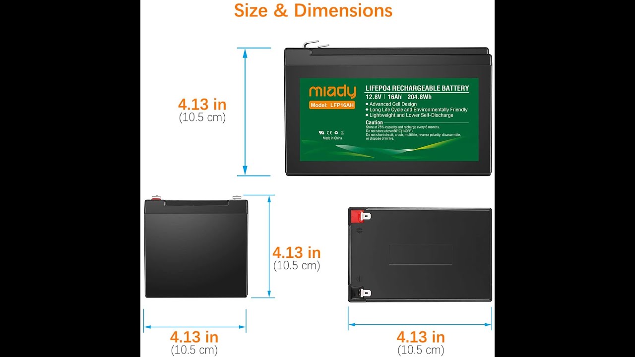 Miady LFP16AH 12V 16Ah Deep Cycle LiFePO4 Battery - YouTube