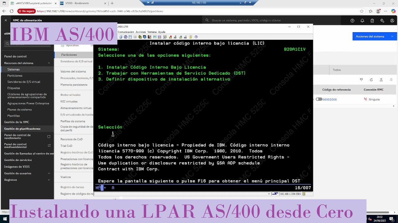 AS/400: Instalando una LPAR AS/400 desde Cero - YouTube