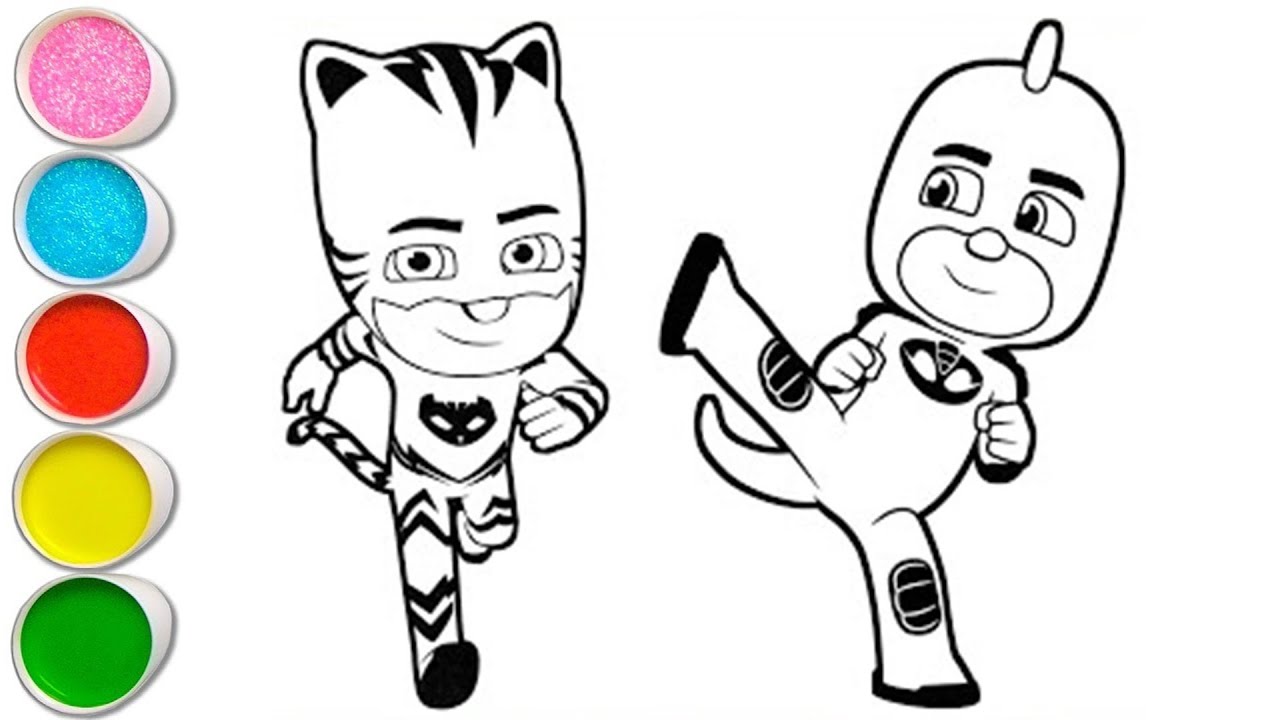 How to Draw Catboy & Gekko Drawing, Painting & Coloring for kids | Pj ...
