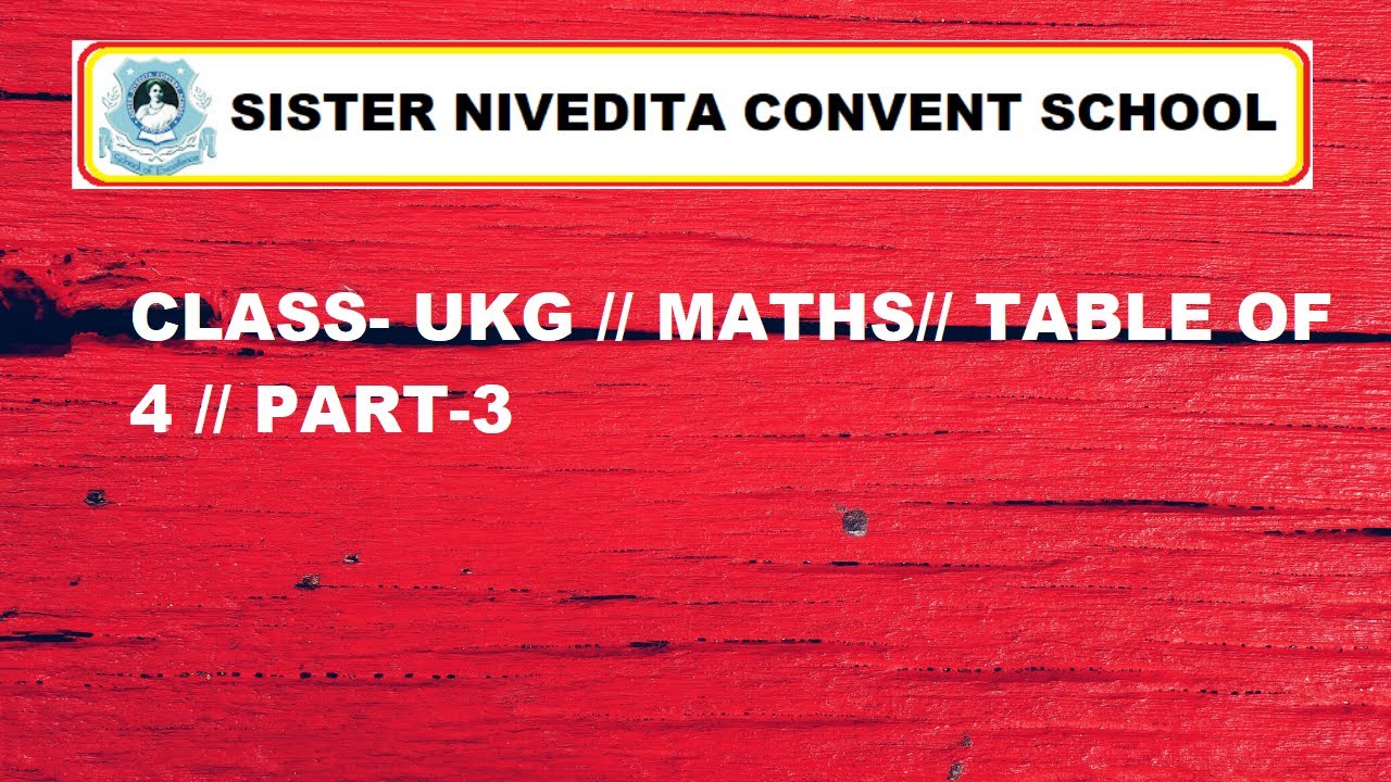 CLASS- UKG // MATHS// TABLE OF 4 // PART-3 - YouTube