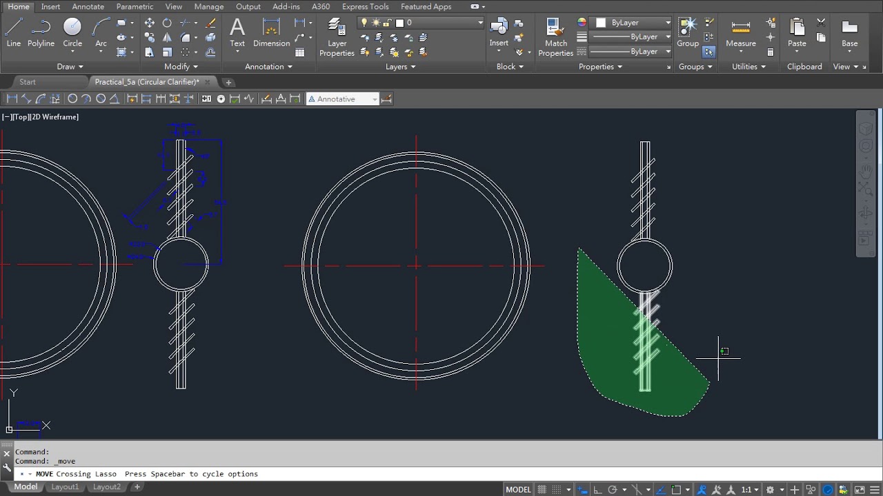 AutoCAD (2D) Circular Clarifier - YouTube