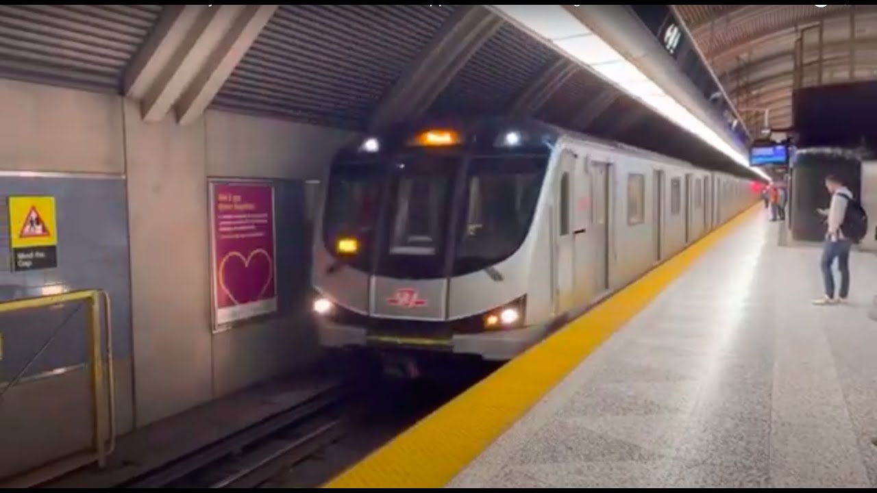 TTC Toronto Rocket Subway Train Ride on line 1 from Sheppard West Stn ...