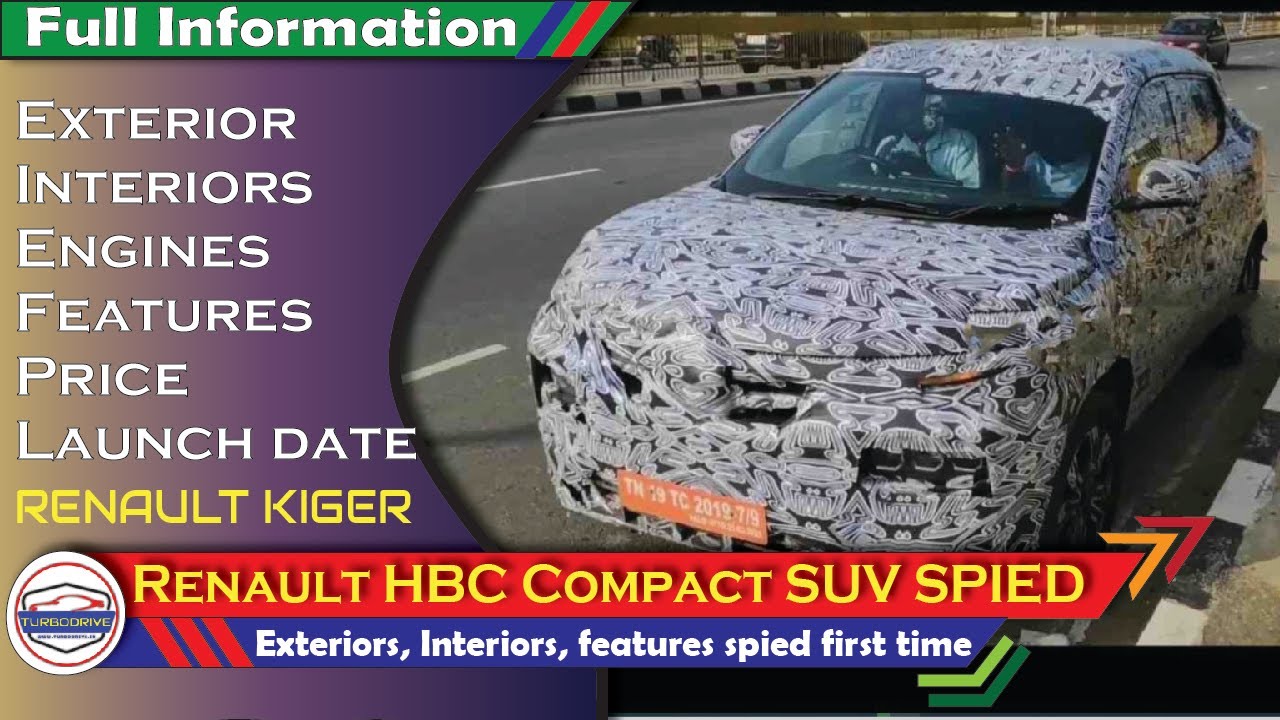 Renault HBC compact SUV spied | Renault Kiger | launch |exterior ...