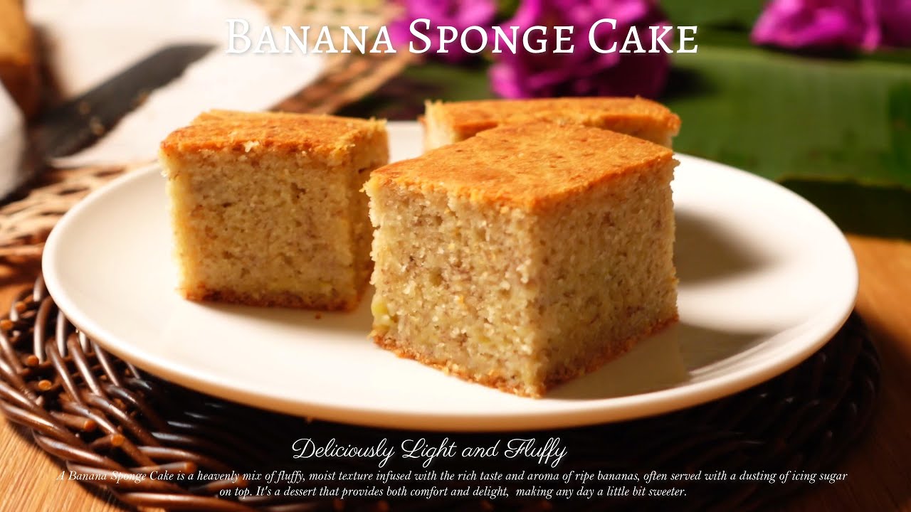 Banana Sponge Cake Recipe (7-Inch) : Fluffy ,Easy, Moist & Delicious ...