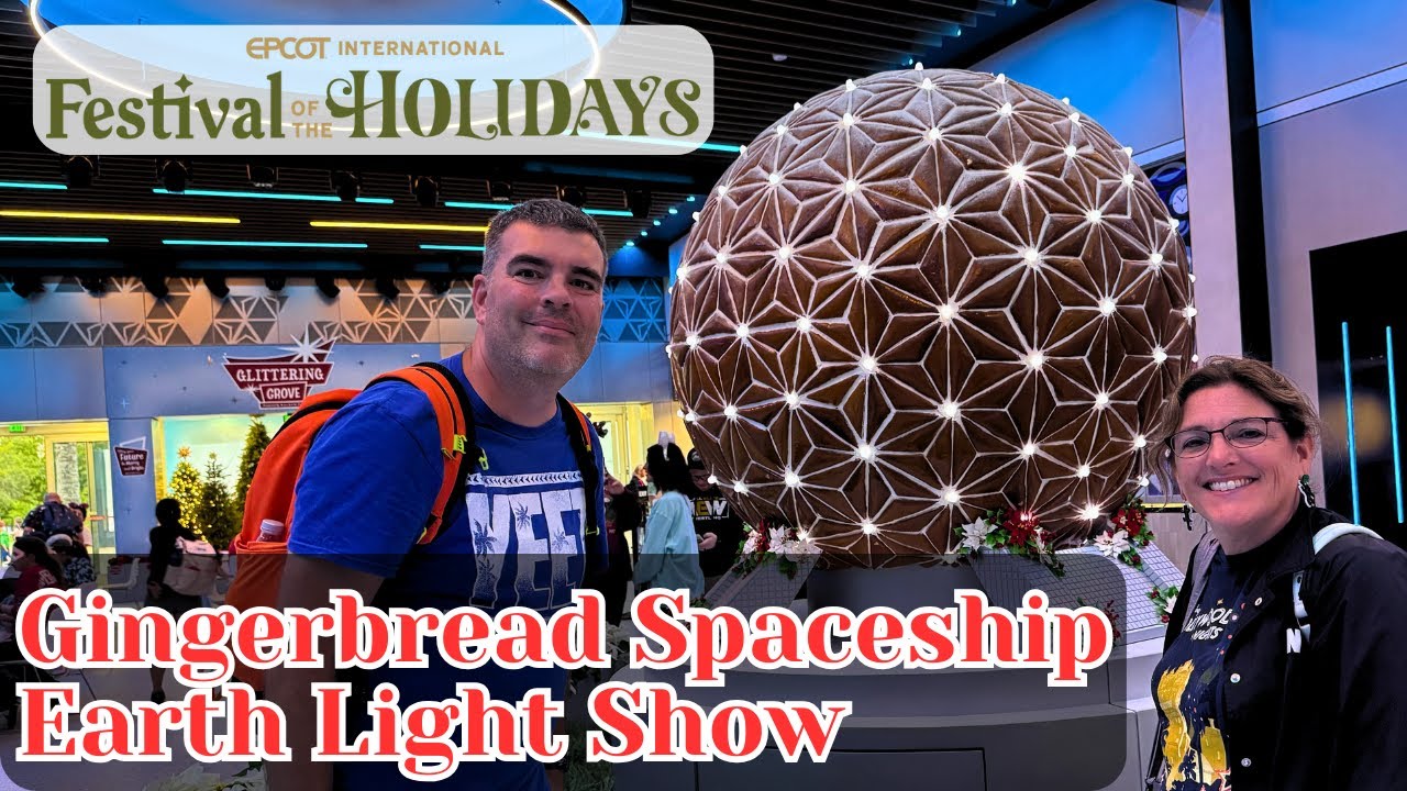 Gingerbread Spaceship Earth Light Show | Epcot - YouTube