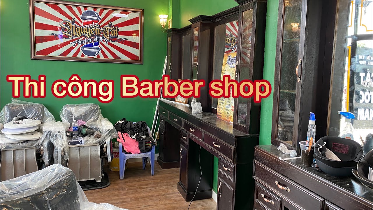 Decor thi công barber shop tiệm cắt tóc - YouTube