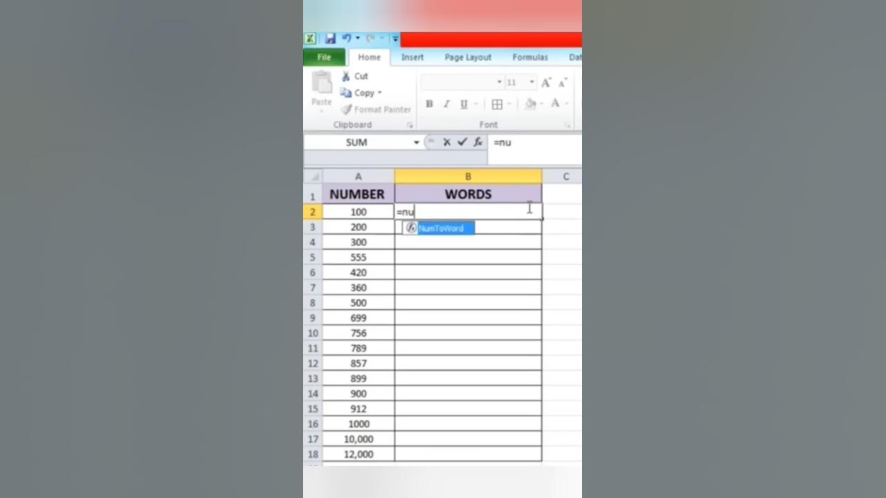 How to convert number into words in excel tips and tricks #exceltips #exceltricks - YouTube