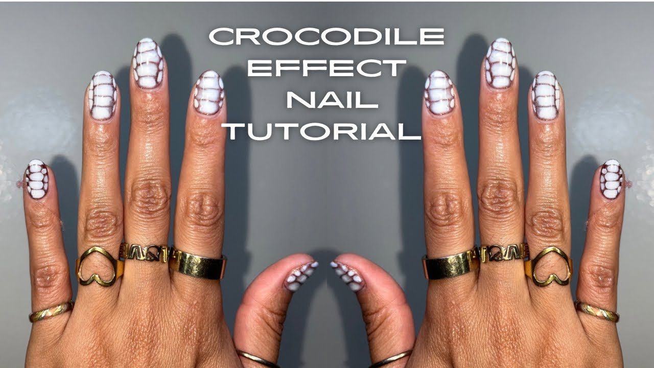 CROCODILE EFFECT USING BLOOMING GEL NAIL TUTORIAL - YouTube