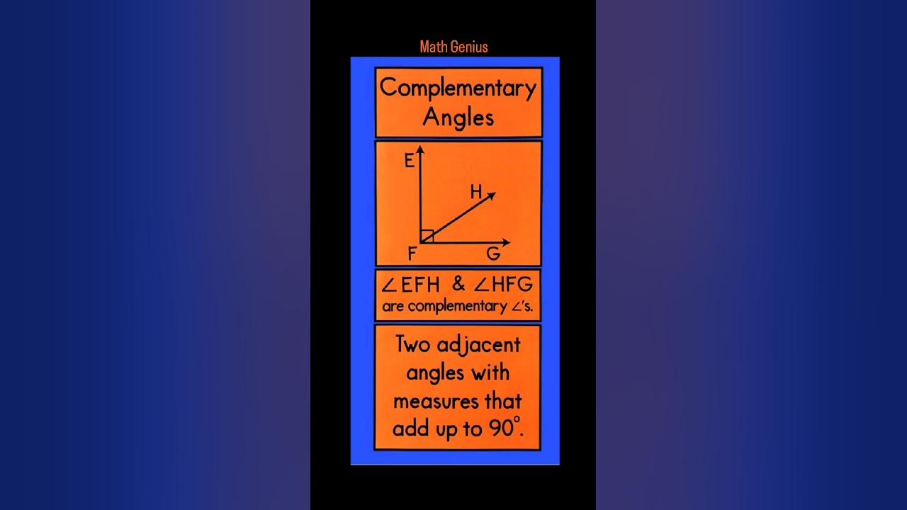 Complementary Angles - Definition & Example (Math Genius) - YouTube