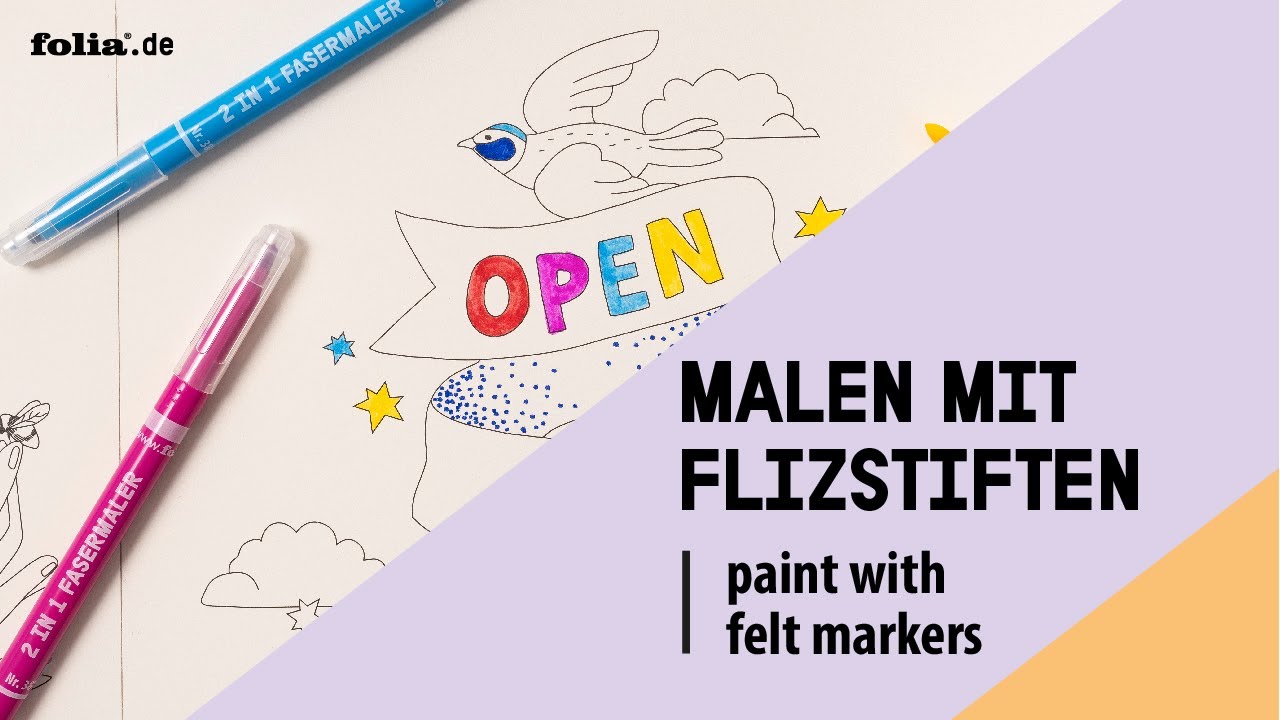 Einfache Maltechniken mit Filzstiften I Simple painting techniques with ...