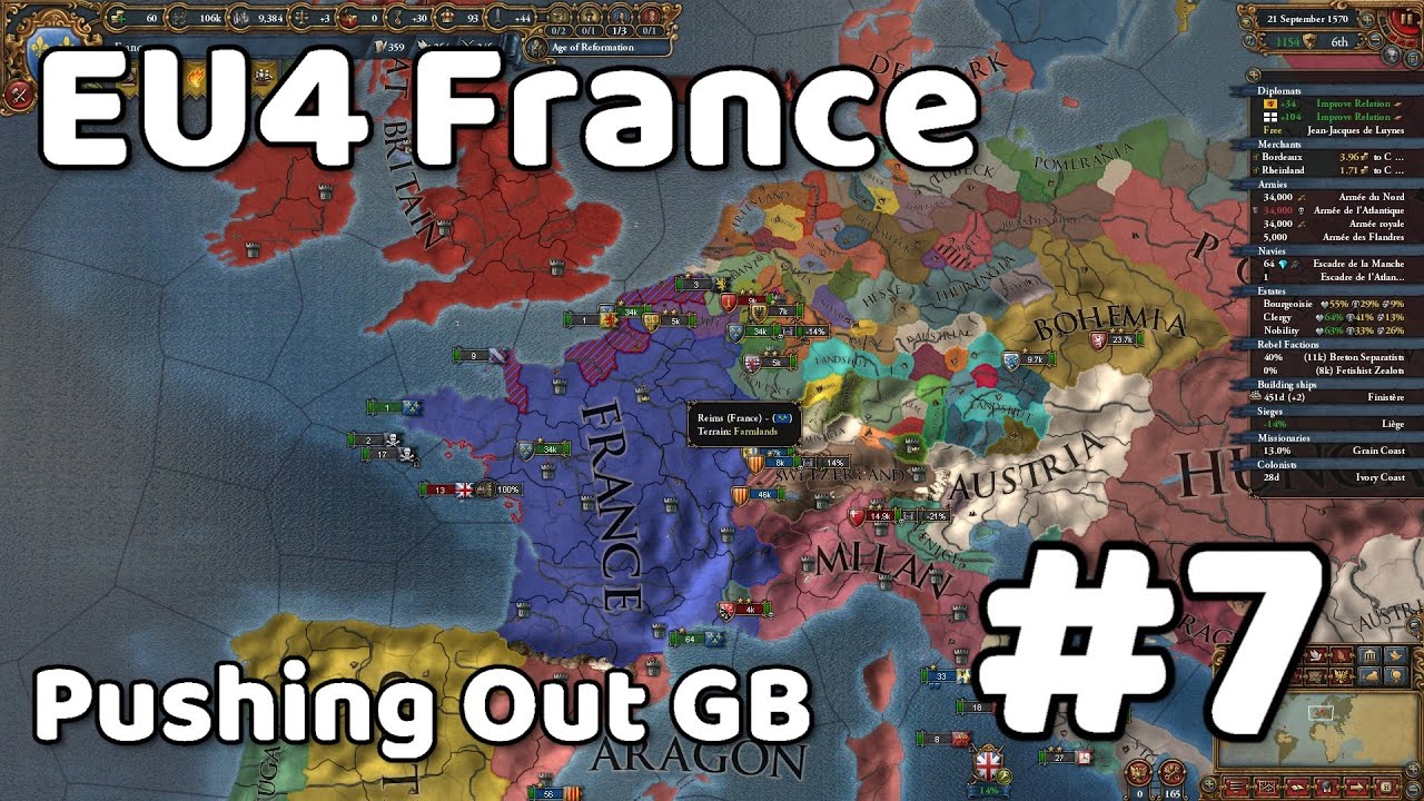 Expanded and Pushing Out GB - EU4 France #7 - YouTube