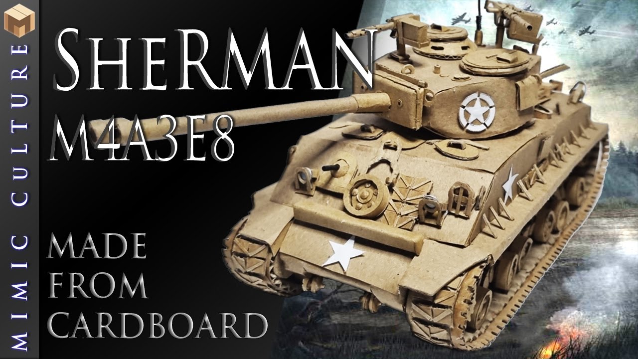 Fury | M4 Sherman | M4A3E8 | Made from cardboard - YouTube