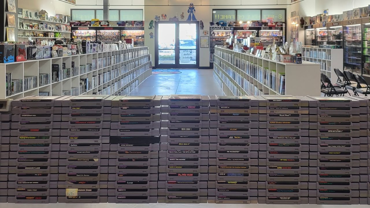 SNES Super Nintendo games priced/cleaned and just put on the shelves ...