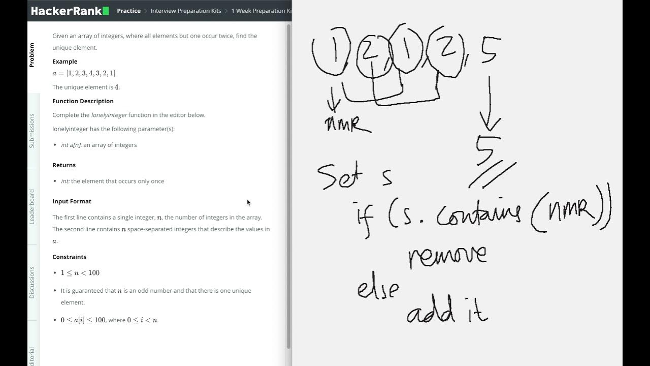 Solving hackerrank problem "Lonely Integer" (Java) - YouTube