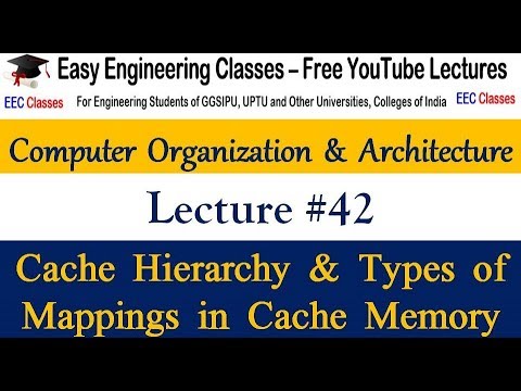 COA Lecture 42 - Cache Hierarchy, Cache Line & Mappings in Cache Memory - YouTube