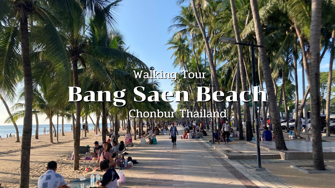 Bangsaen Beach Walking tour, Chonburi Thailand 2021 - YouTube