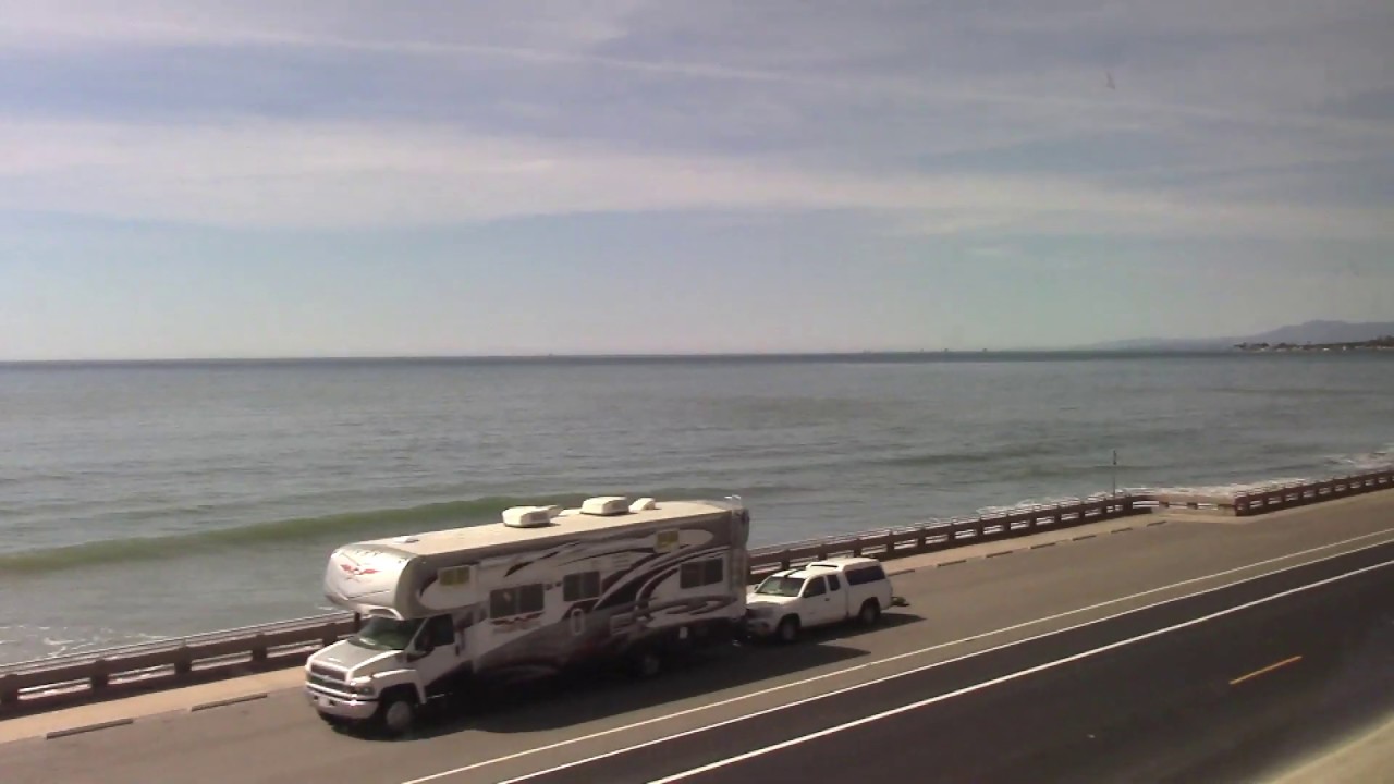 Aboard the Amtrak Coast Starlight train along the California coast ...