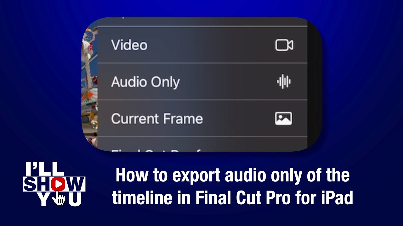 How to export audio only of the timeline in Final Cut Pro for iPad ...