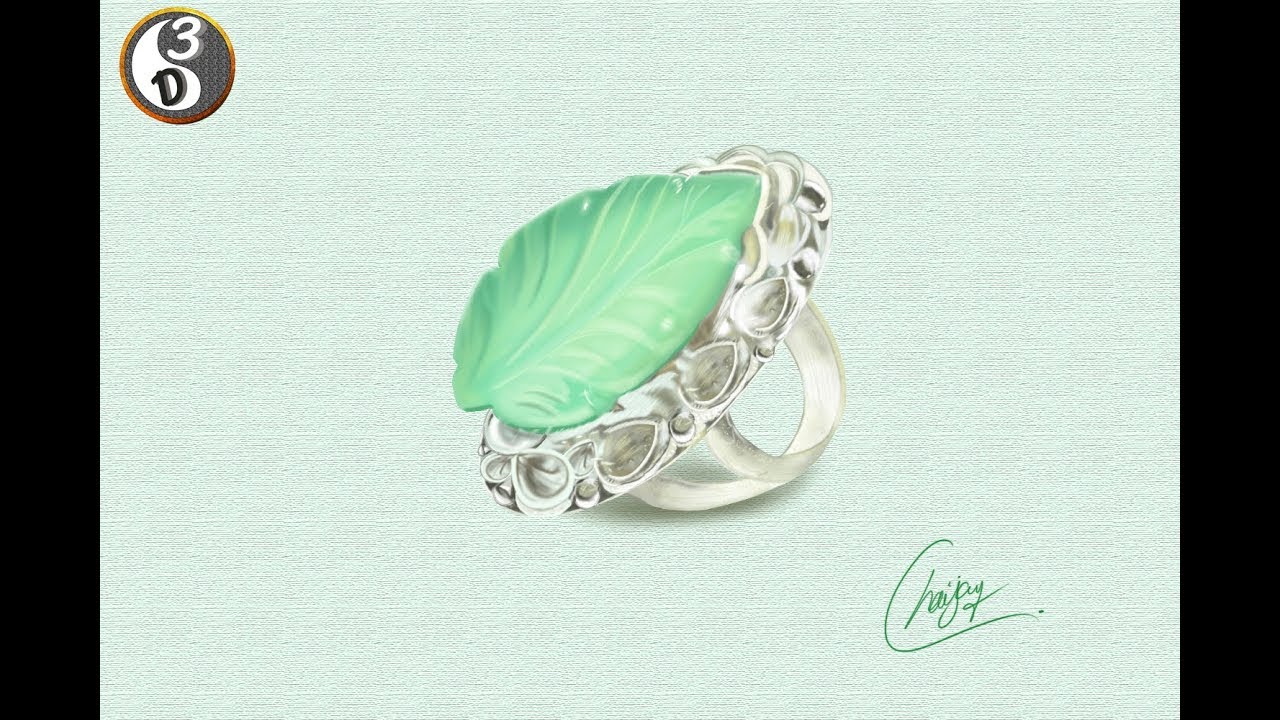 How to draw 3D jade ring - Drawing of jade ring - How to draw 3D Art ...