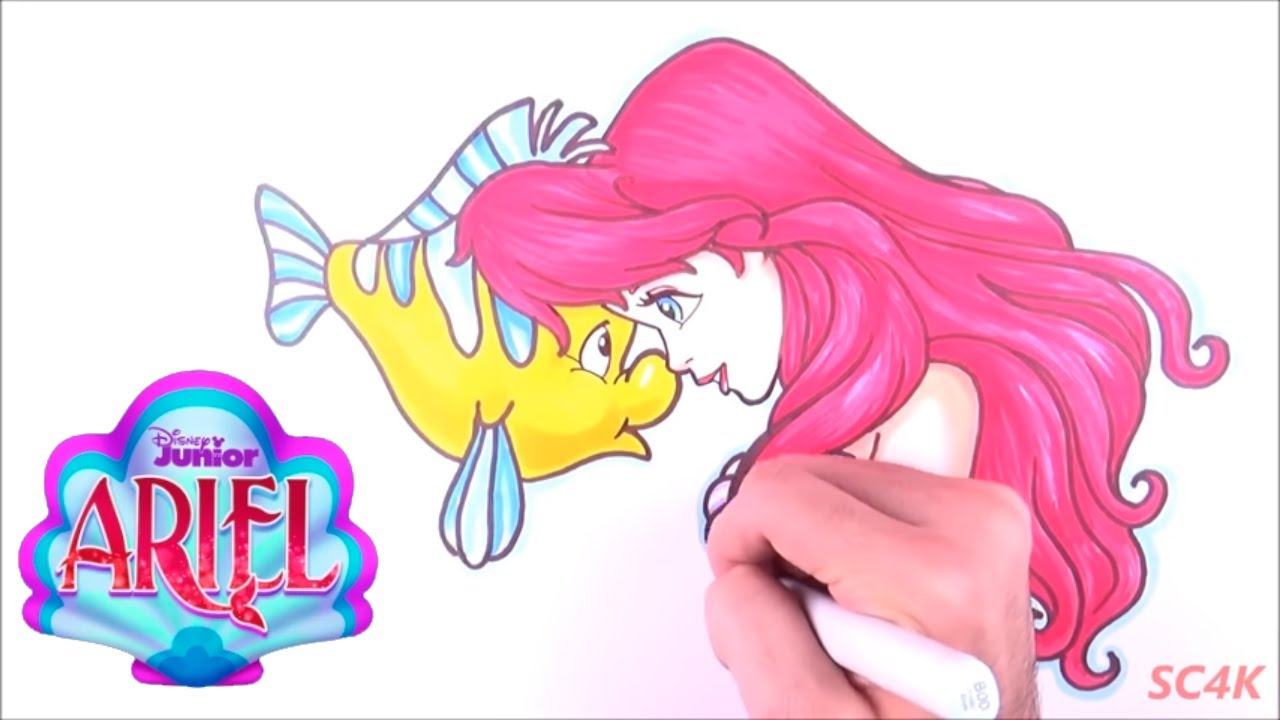 How to Draw The Little Mermaid Ariel & Fish | Drawings 4 KIDS - YouTube