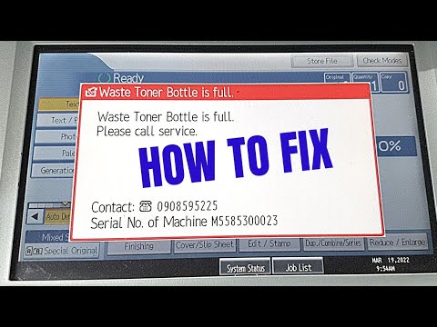 How to Fix Waste Toner Bottle is Full on Ricoh Aficio Mp5000 - YouTube