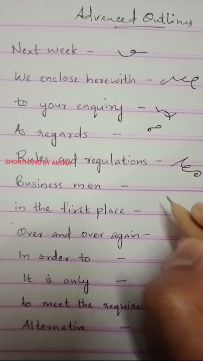 Advanced Shorthand Outlines / P-3 #stenography - YouTube