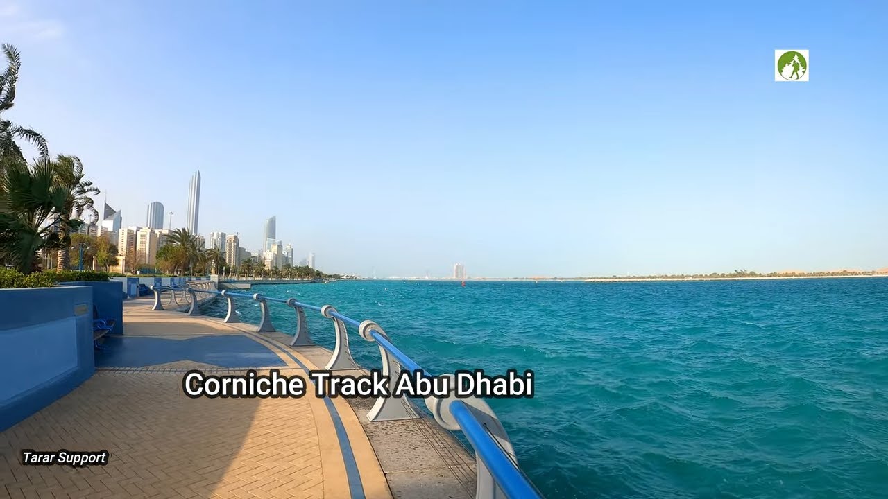Walking on Beautiful Corniche Track Abu Dhabi 2022 - YouTube